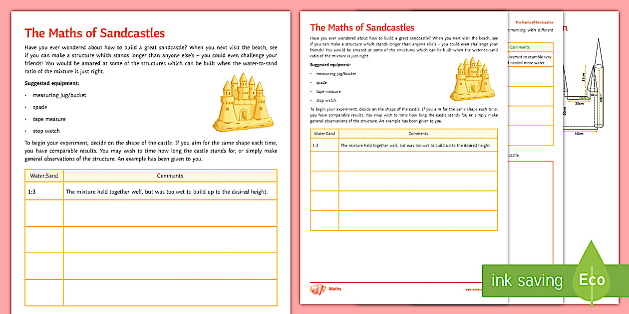 Summer Maths: Sandcastles Activity Pack (teacher made)