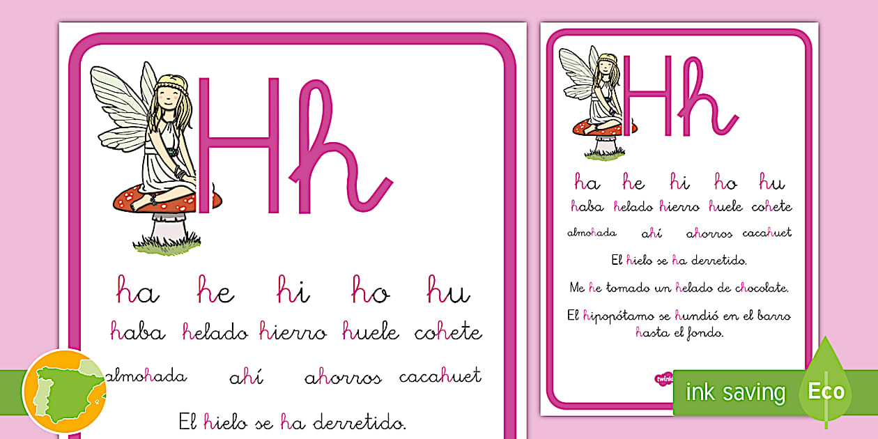 Cartilla de lectura: La letra H