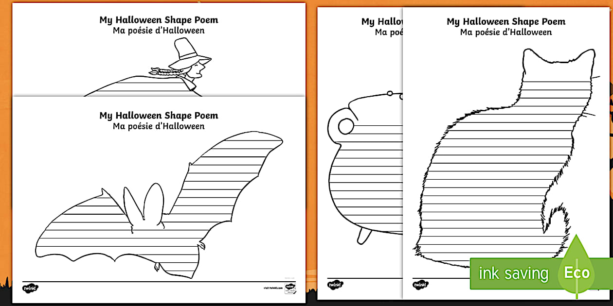 Halloween Shape Poetry English/French