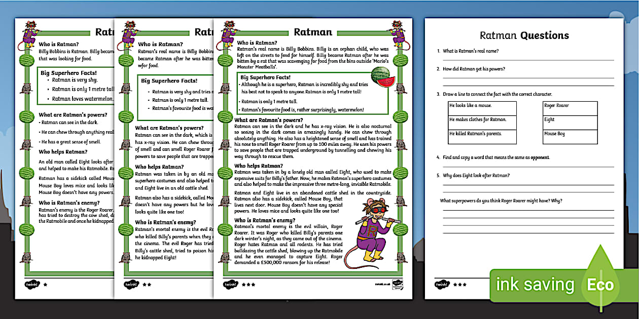 Lower Ability Ratman: A Superhero Differentiated Reading Comprehension