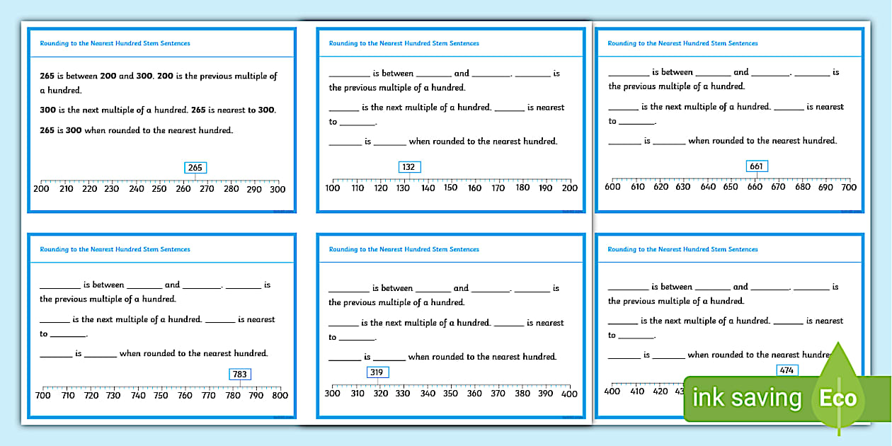 👉 Stem Sentences for Rounding Activity | Twinkl - Twinkl