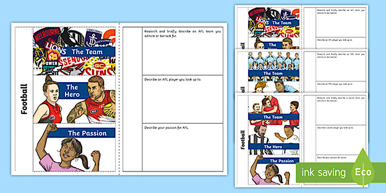 Footy Colours Day Flapbook (teacher made) - Twinkl