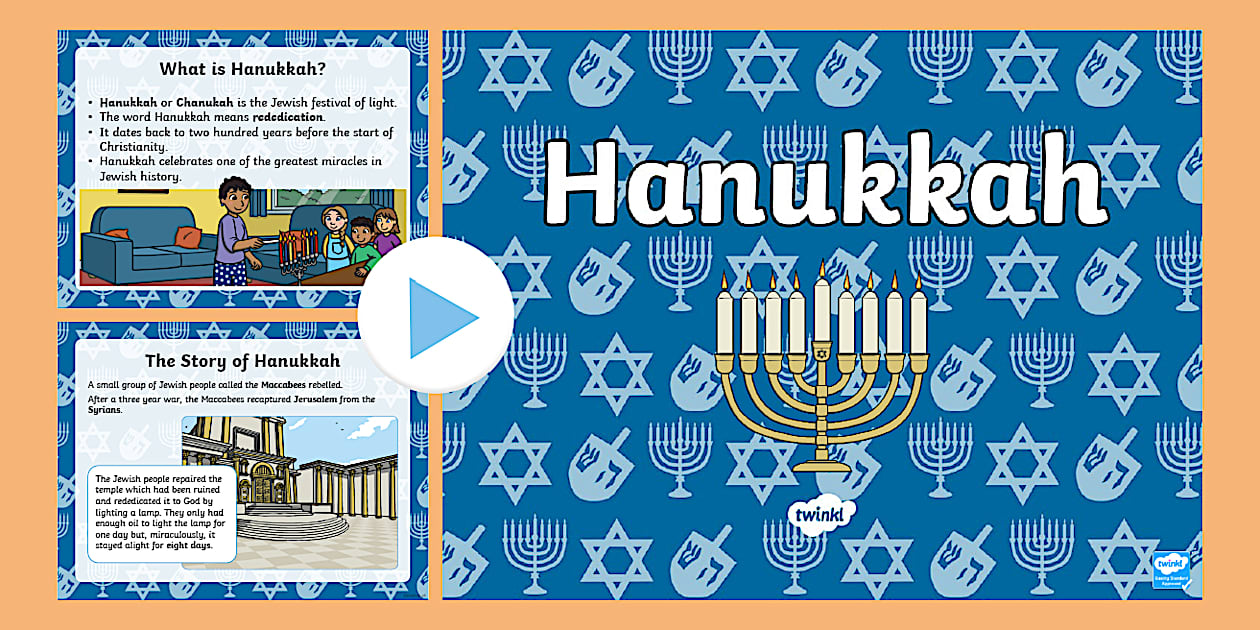 All About Hanukkah PowerPoint (Hecho por educadores)