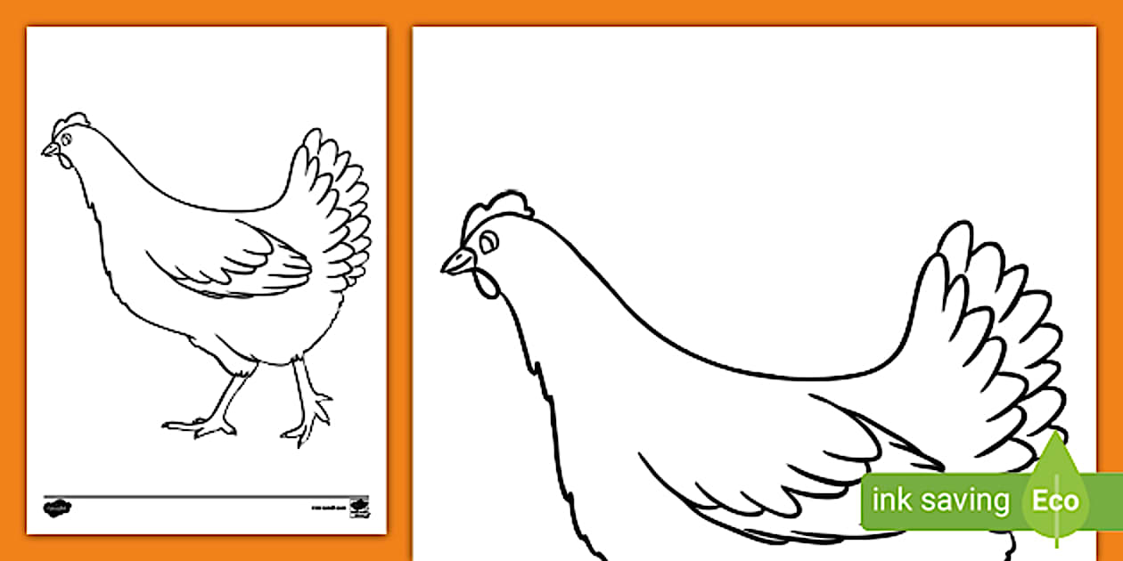 Easter Hen Template | Colouring Page | Twinkl Resource