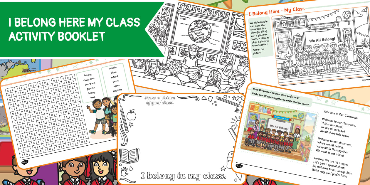 I Belong Here My Class Activity Booklet