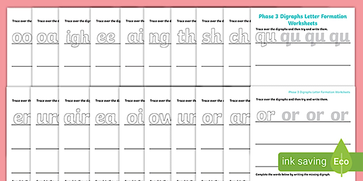 Phase 3 Letter Formation Worksheets (teacher made) - Twinkl