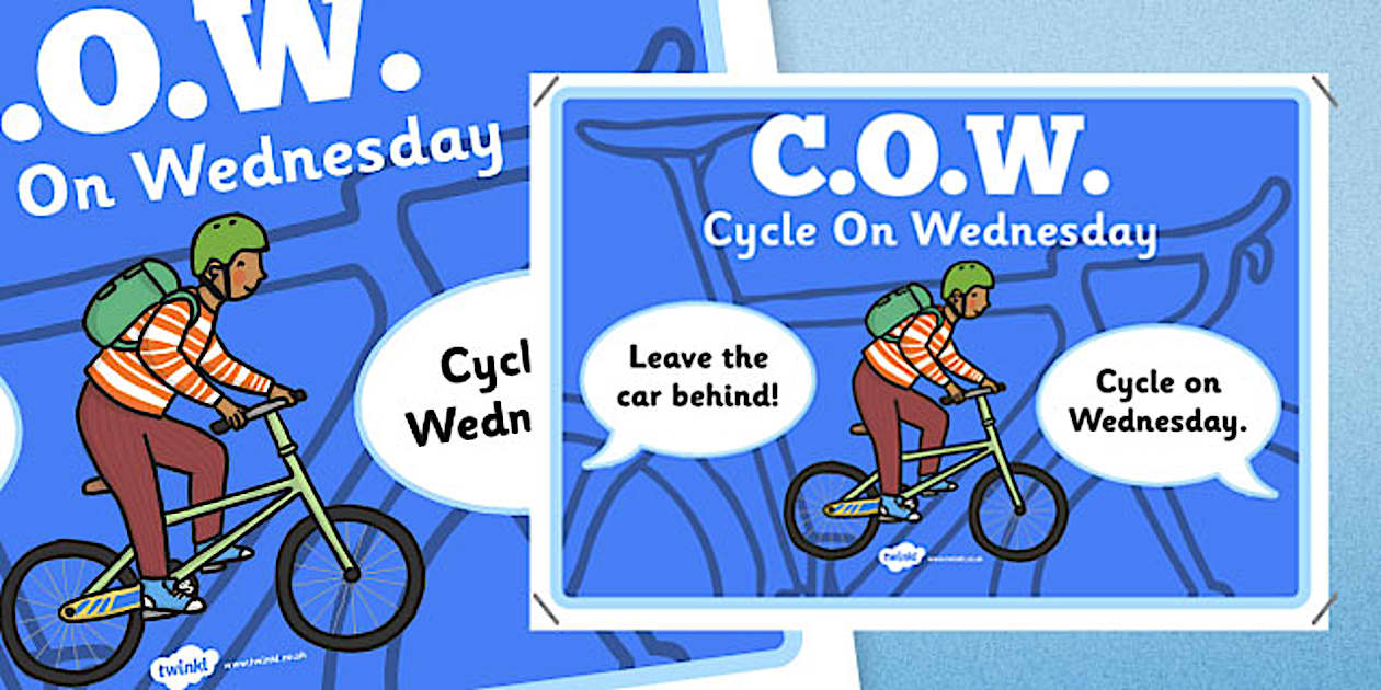COW Cycle on Wednesday Display Poster - Twinkl