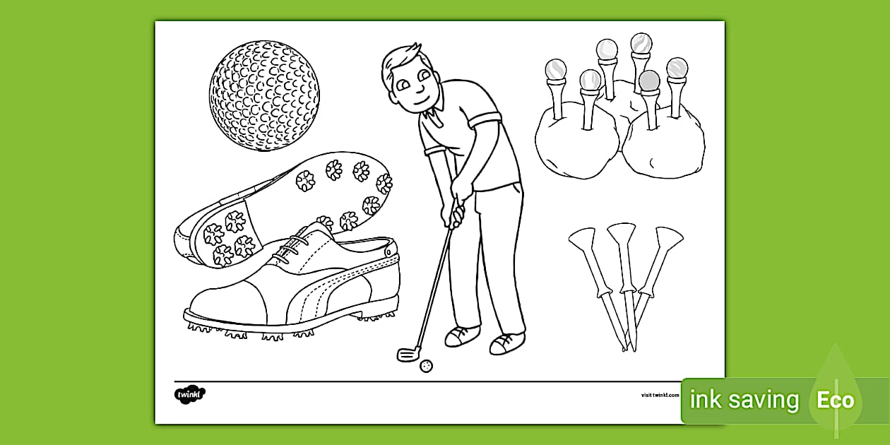 Golf Doodle Colouring Page (teacher made) - Twinkl