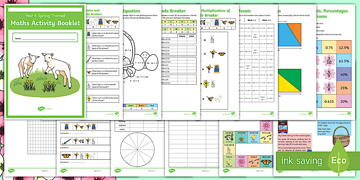 Year 6 SATs Survival: Spring-Themed Maths Activity Booklet