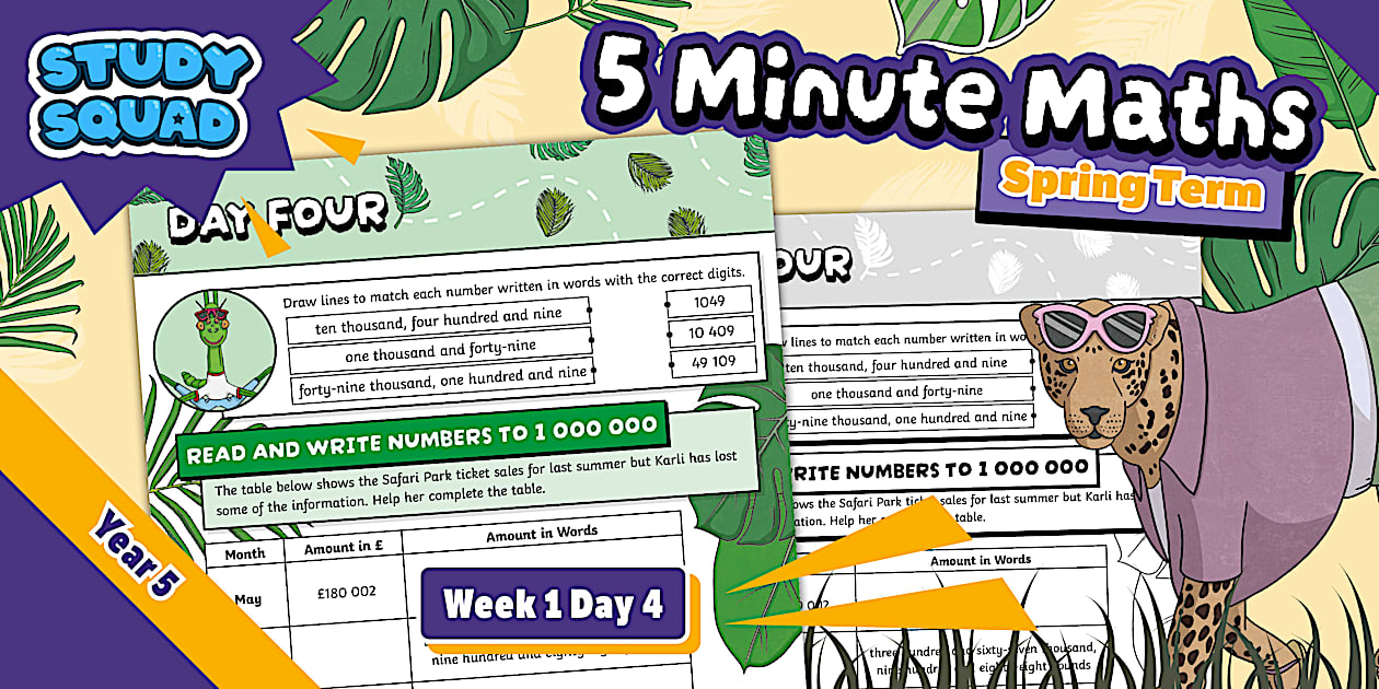 👉 * NEW * Study Squad 5 Minute Maths - Year 5 Spring - Week 1 Day 4