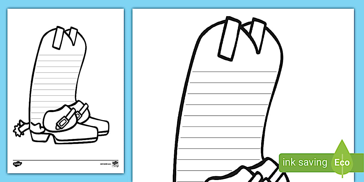 Cowboy Boot Writing Template