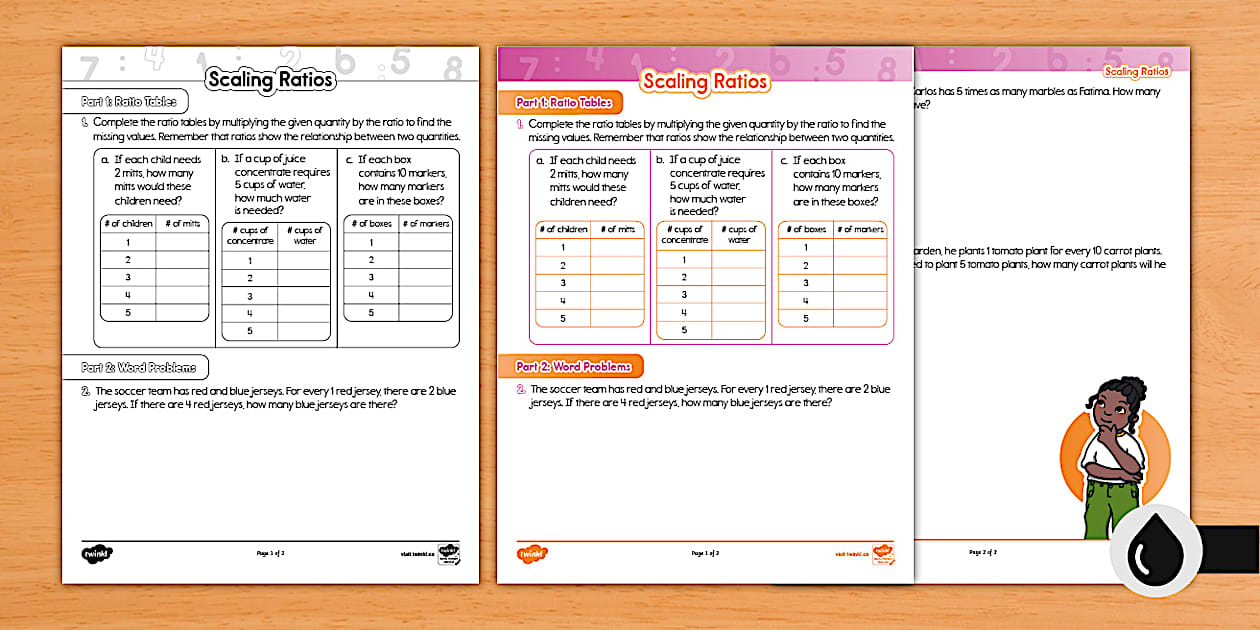 Ratios Activity Centre: Scaling Ratios Activity Sheet