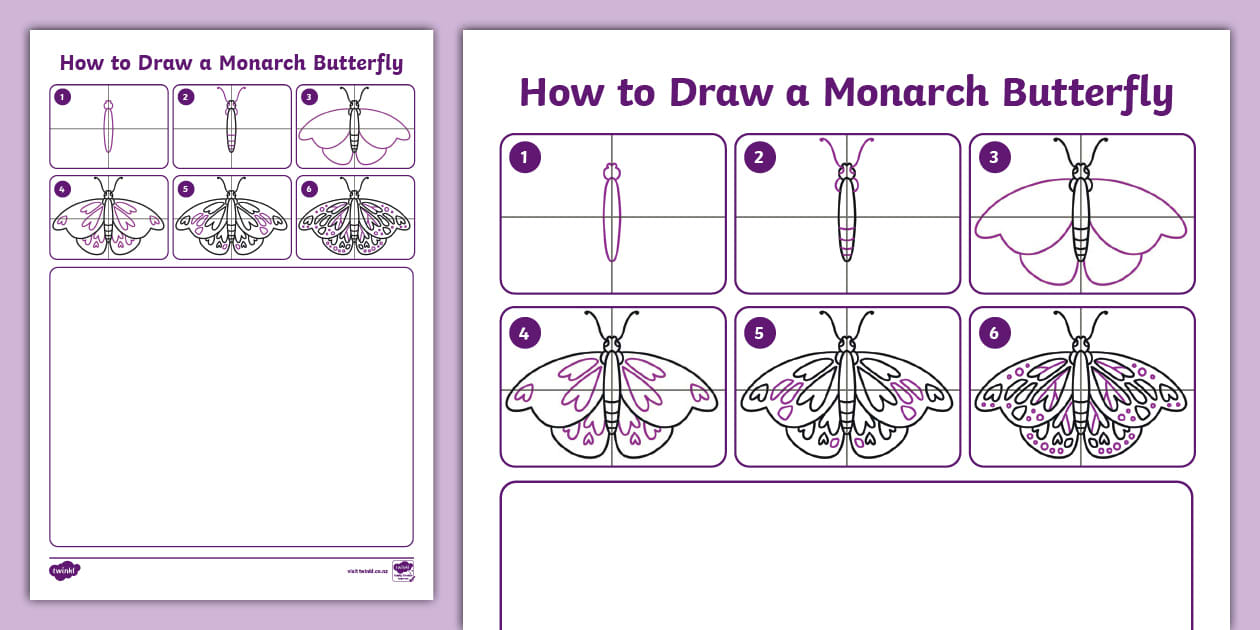 How to Draw a Monarch Butterfly (creat de profesori)