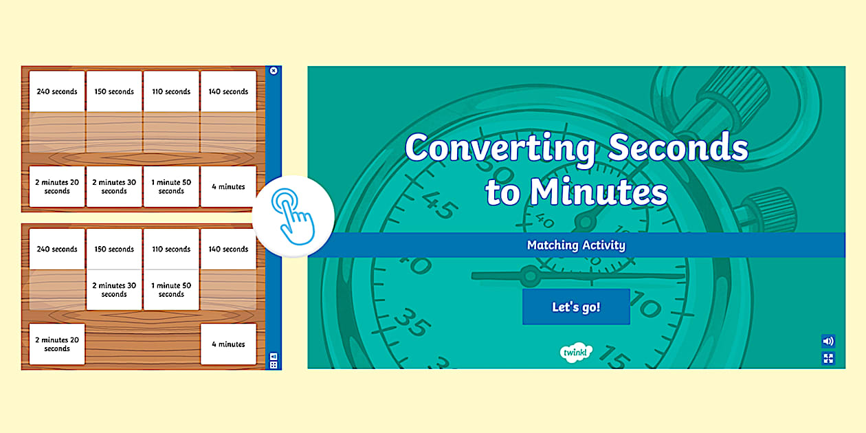 👉 Seconds to Minutes Interactive Matching Game - Twinkl