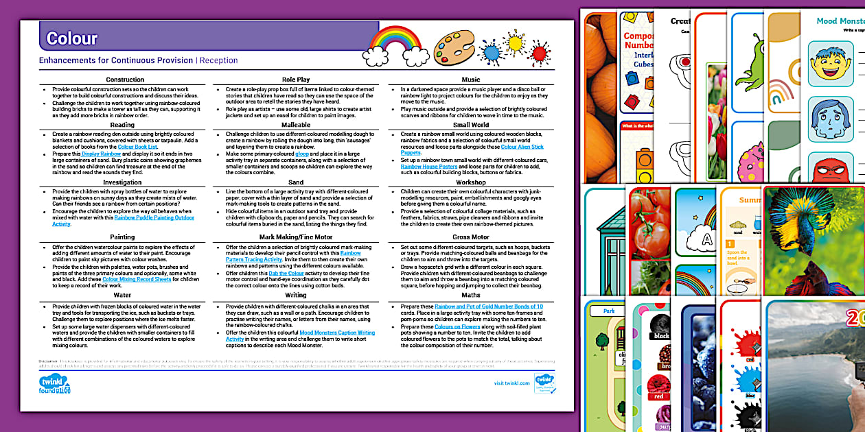 EYFS Colour Continuous Provision Planning & Resources