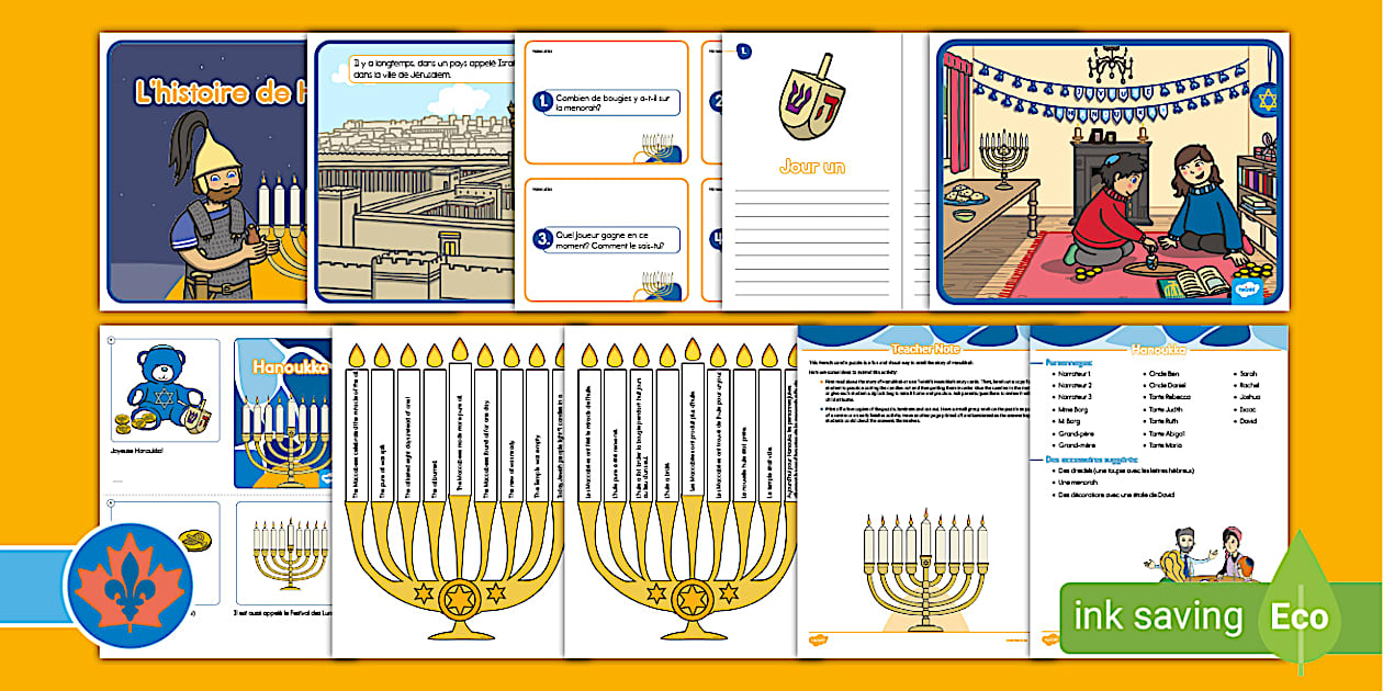 Hanukkah Primary Activity Pack French (Teacher-Made)
