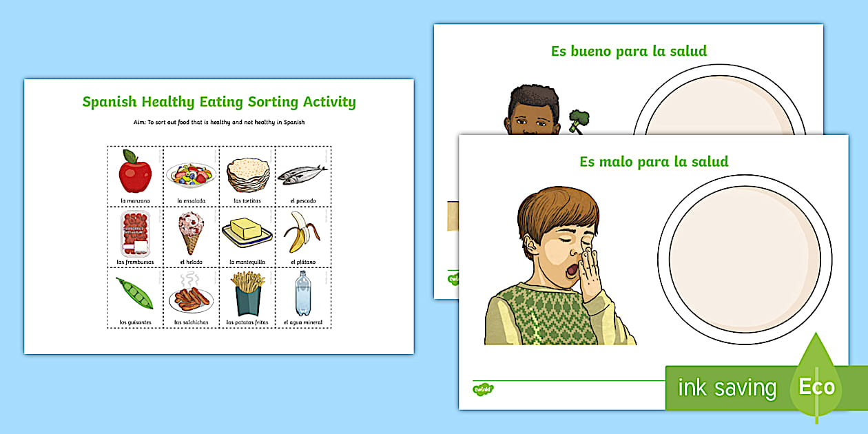 Healthy Eating Sorting Worksheet / Worksheet Spanish