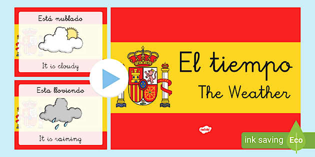 A1 Presentación bilingüe de vocabulario: El tiempo en inglés