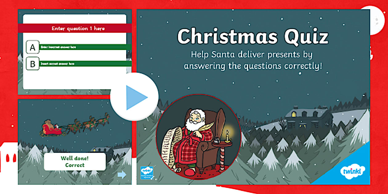 Christmas Quiz for Kids PowerPoint (teacher made) - Twinkl