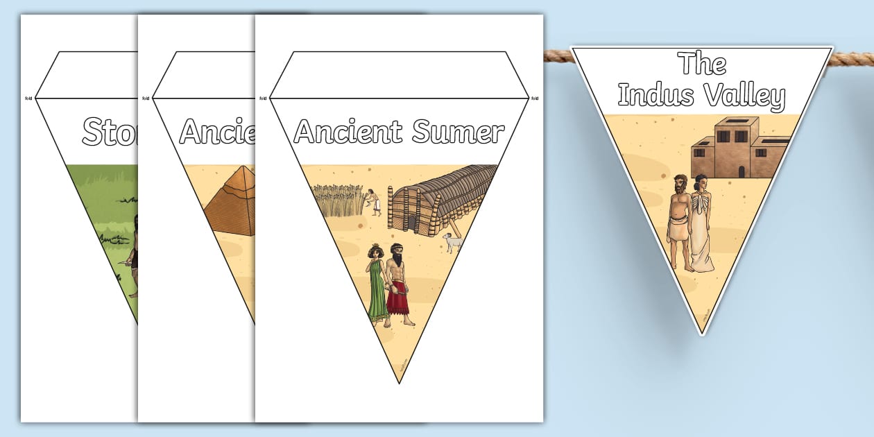 History Bunting | World History Bunting with Dates | Twinkl
