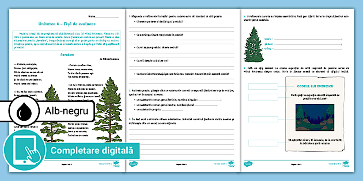 Editable Evaluare unitatea 6 – Semnele nescrise ale naturii LLR clasa a ...