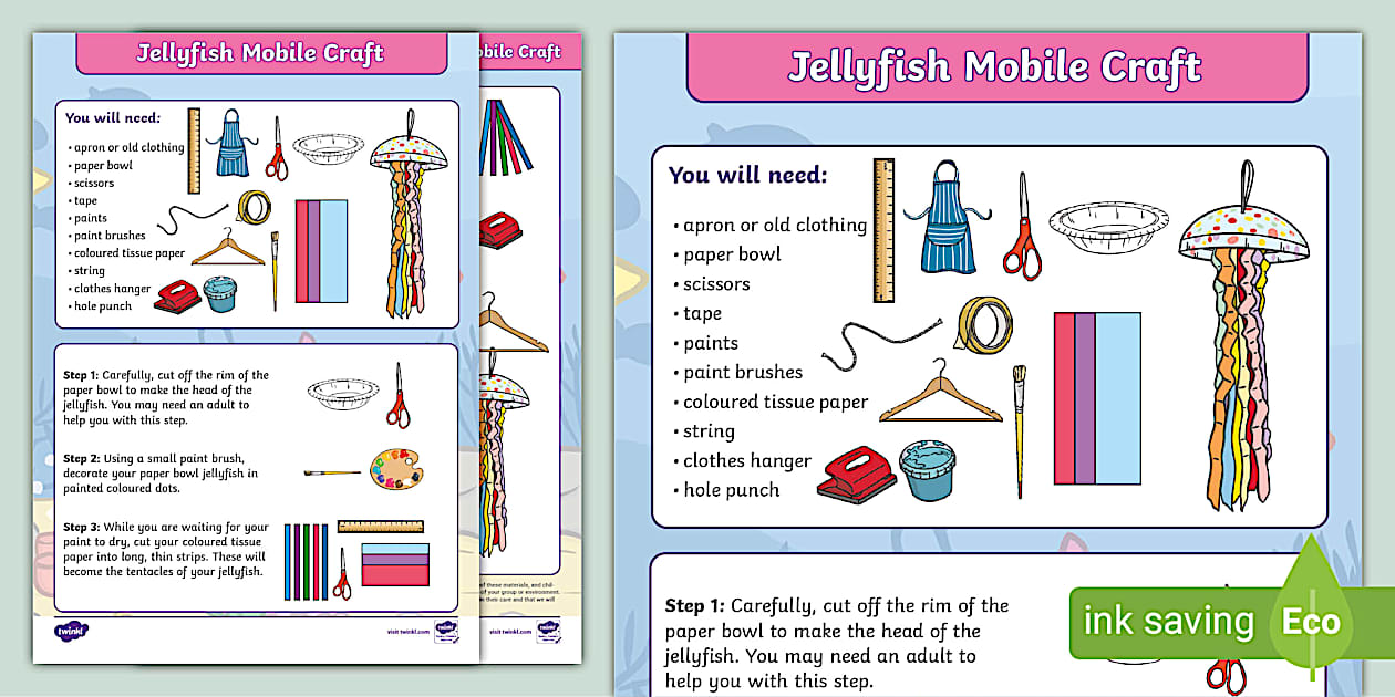 Jellyfish Mobile Craft (Teacher-Made) - Twinkl