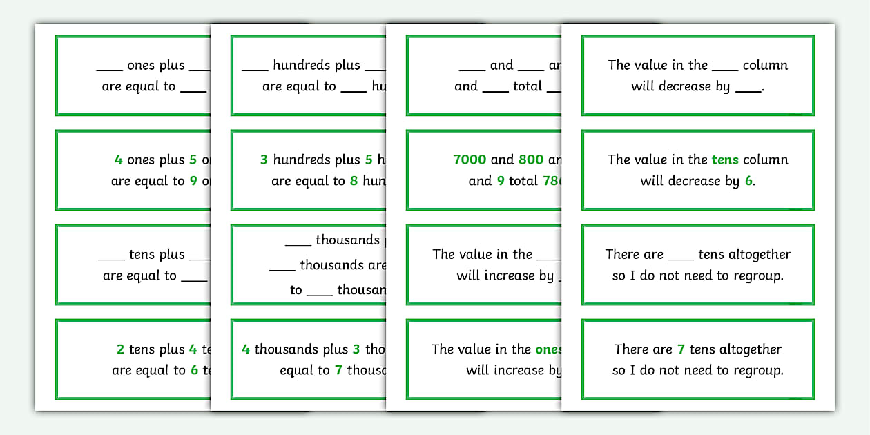 👉 Y4 Addition and Subtraction Stem Sentences - Twinkl