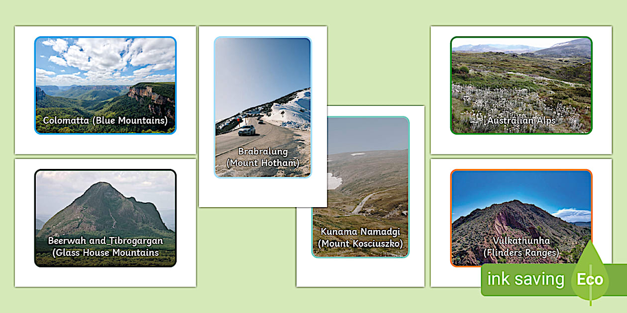 Australian Mountains Display Photos (teacher made) - Twinkl