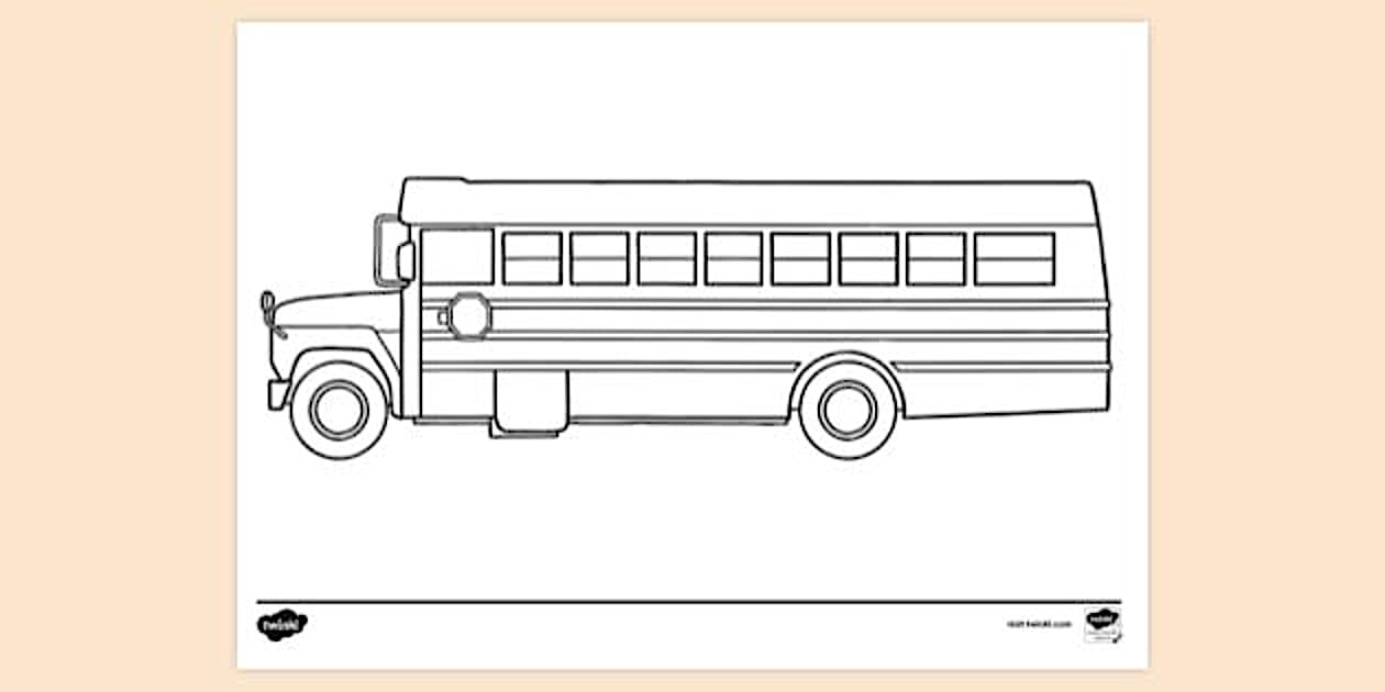 Printable School Bus Colouring Page | Colouring Sheets