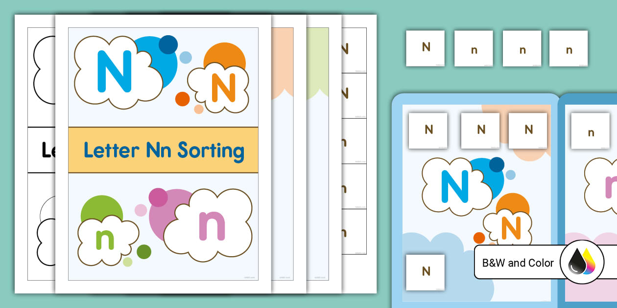 Letter Nn Sorting File Folder Activity for PreK-K - Twinkl
