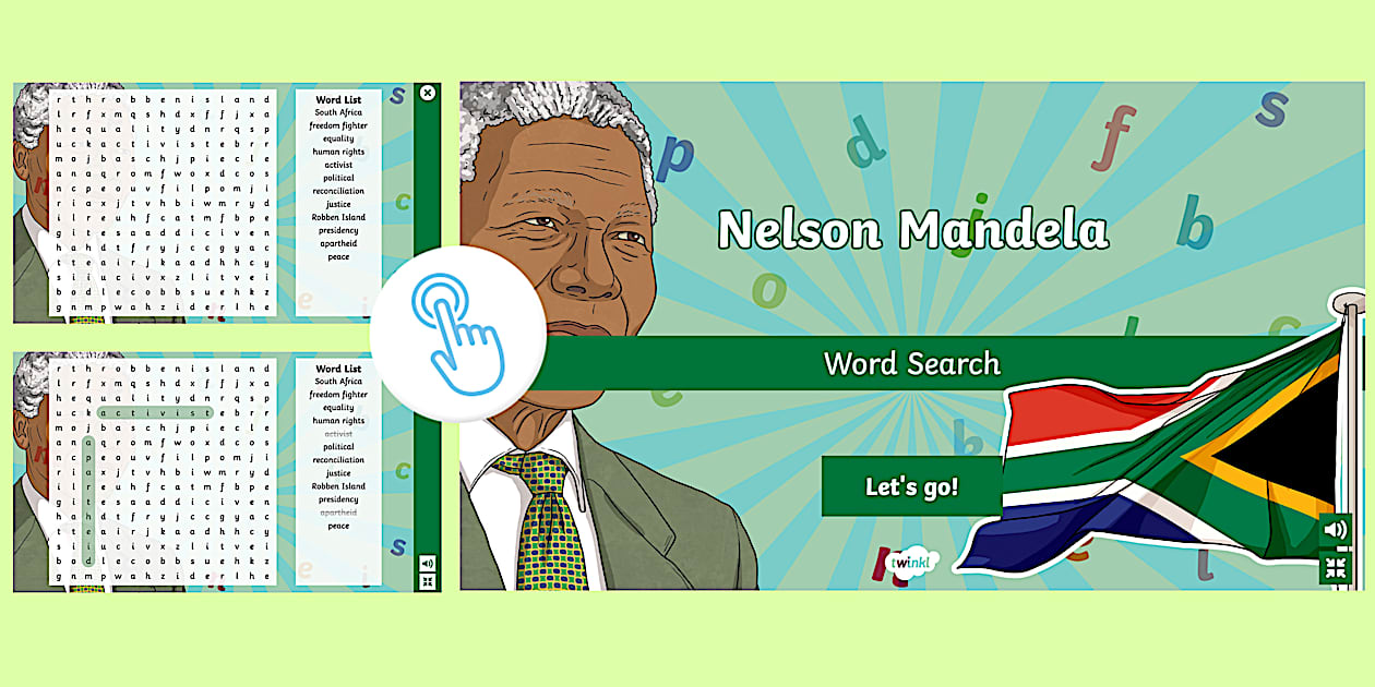 Nelson Mandela Interactive Word Search (teacher made)