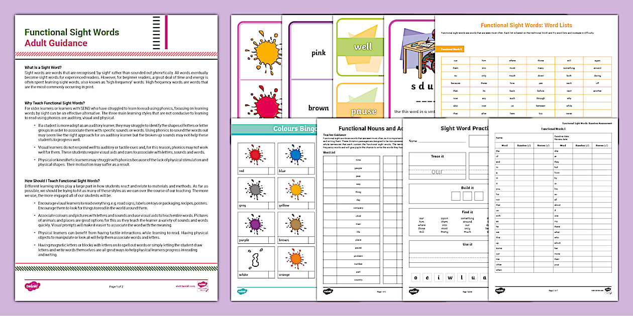 Functional Sight Words: Complete Pack (teacher made)