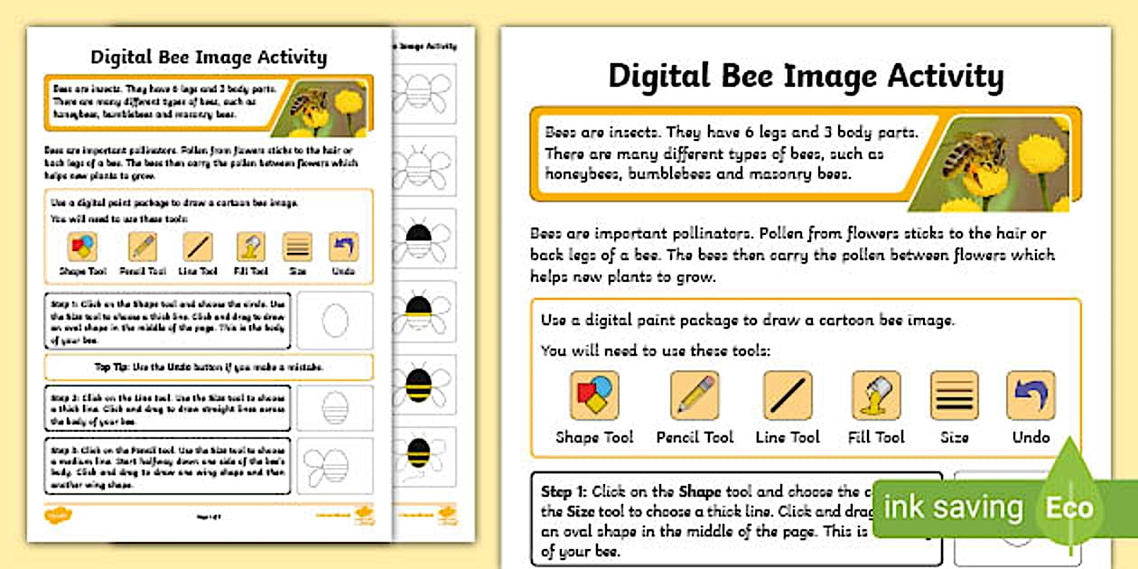 KS1 Digital Bee Image Activity (Teacher-Made) - Twinkl