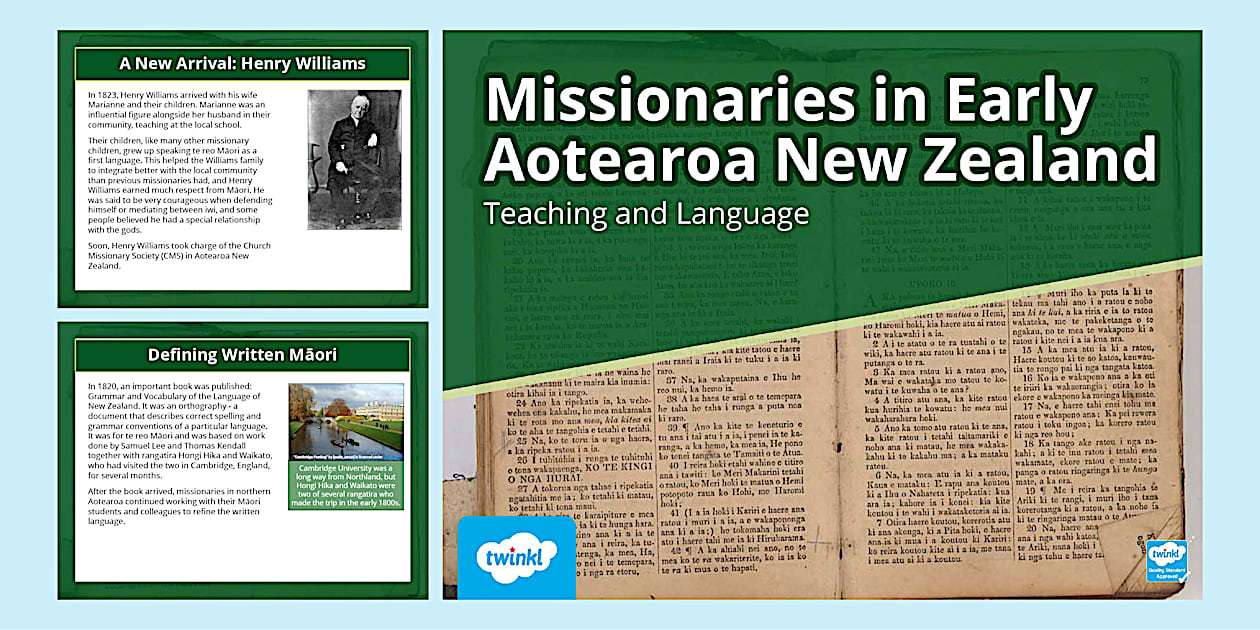 Missionaries in Aotearoa New Zealand: Teaching and Language Powerpoint