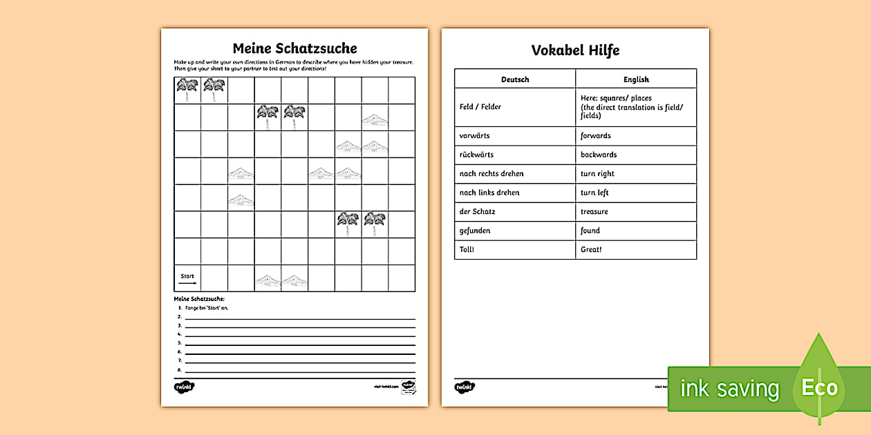 German Treasure Hunt Activity - Write Your Own Directions