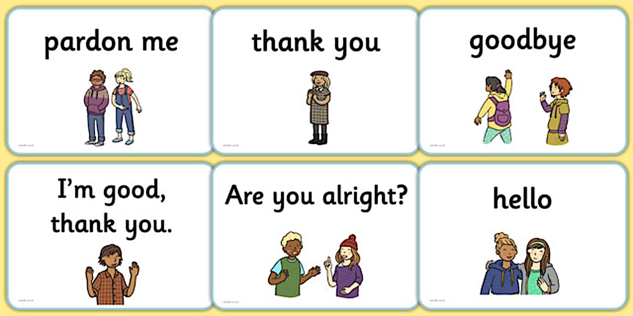 Greetings A5 Flashcards English (teacher made) - Twinkl