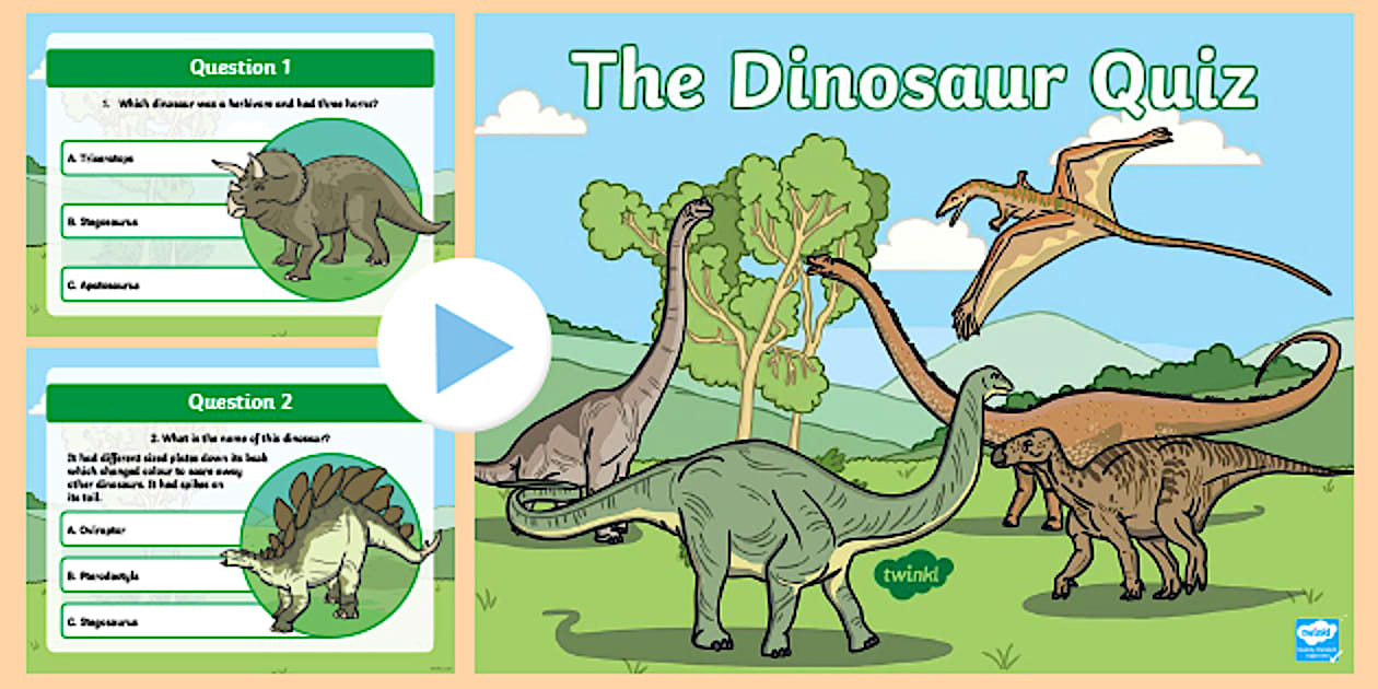 KS1 The Dinosaur Quiz PowerPoint - Twinkl