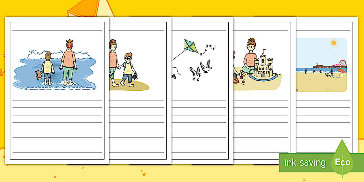 Sand, Waves and Ice Cream Simple Sentence Writing Frames