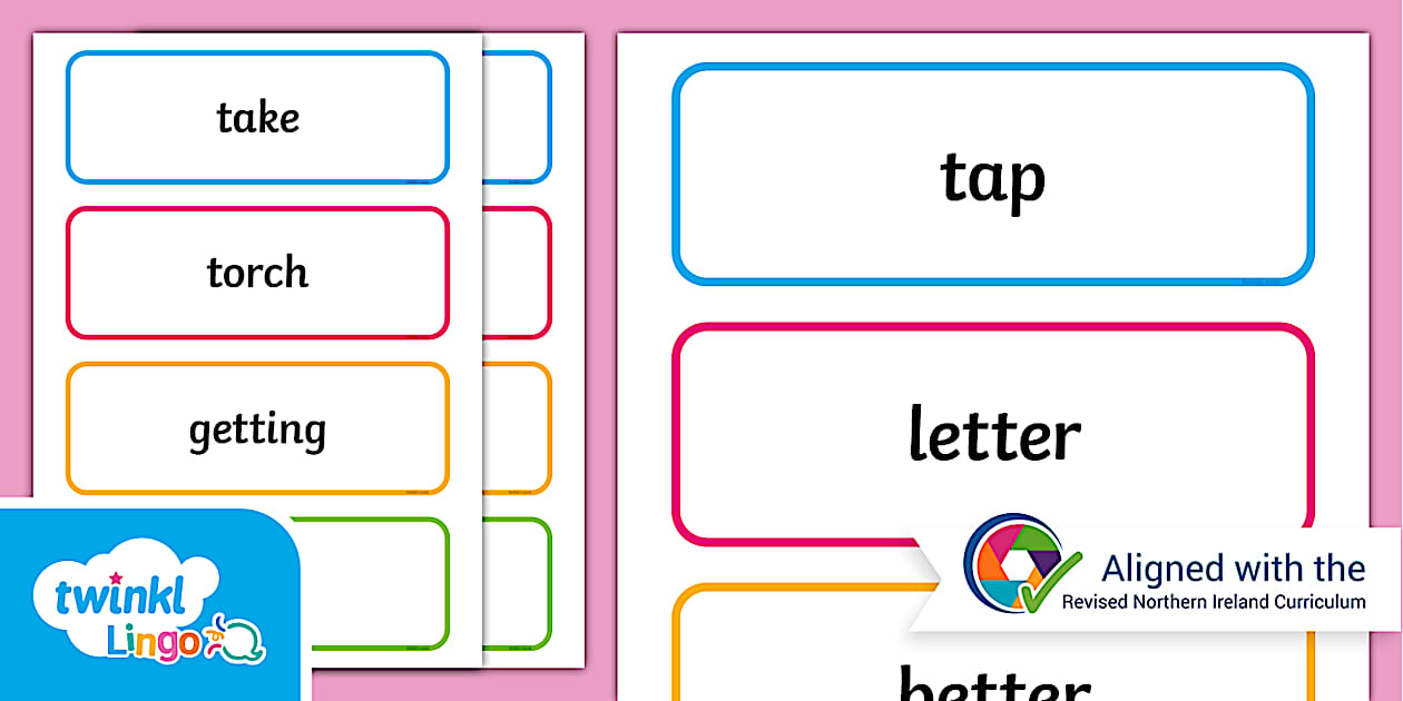 Linguistic Phonics Stage 5/6 Phase 3a 't' Sound Word Cards