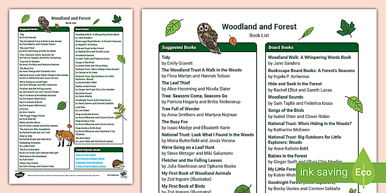 Woodland and Forest Book List | Twinkl (teacher made)