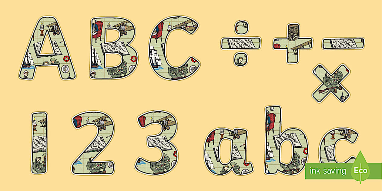 History Themed Size Editable Display Lettering - Twinkl