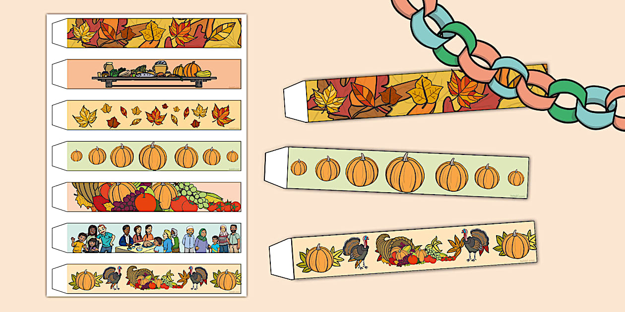 Thanksgiving Paper Chain- chains, activity, activities