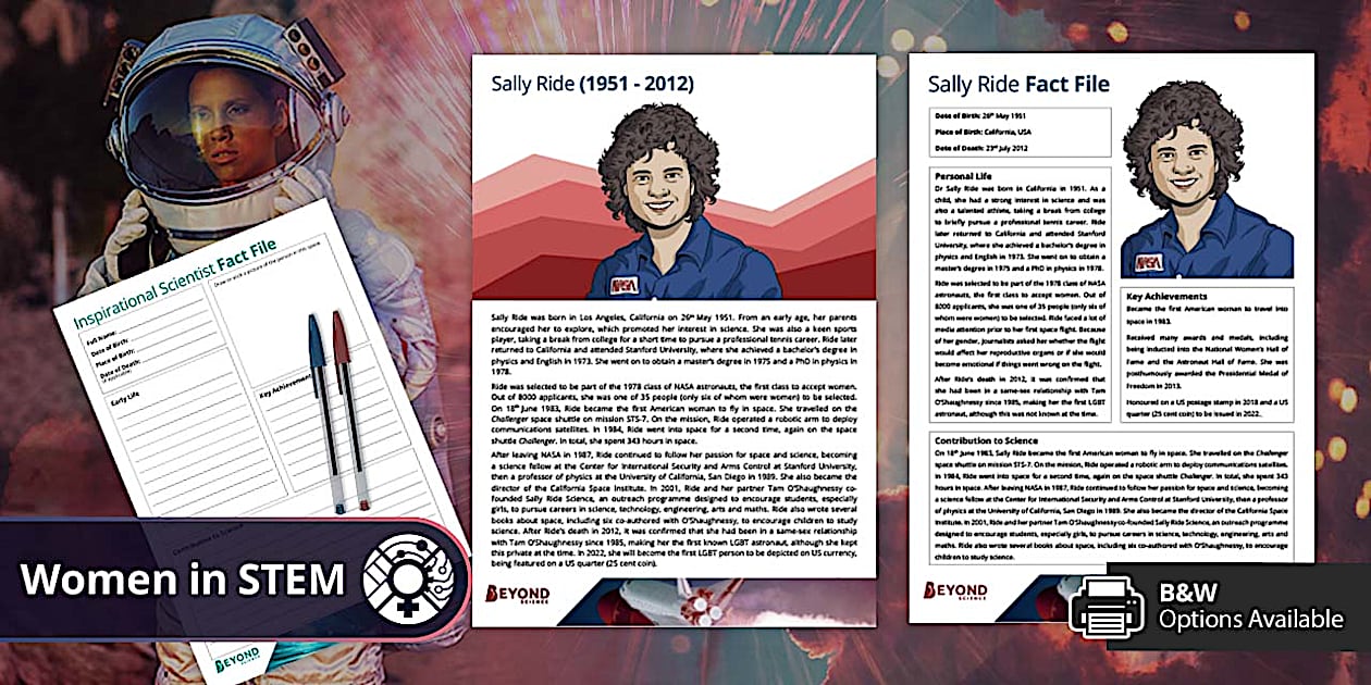 Sally Ride Poster and Fact File (l'enseignant a fait)