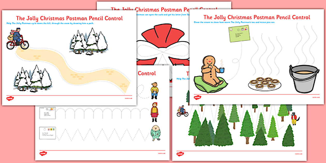 Black and White Pencil Control Sheets to Support Teaching on The Jolly