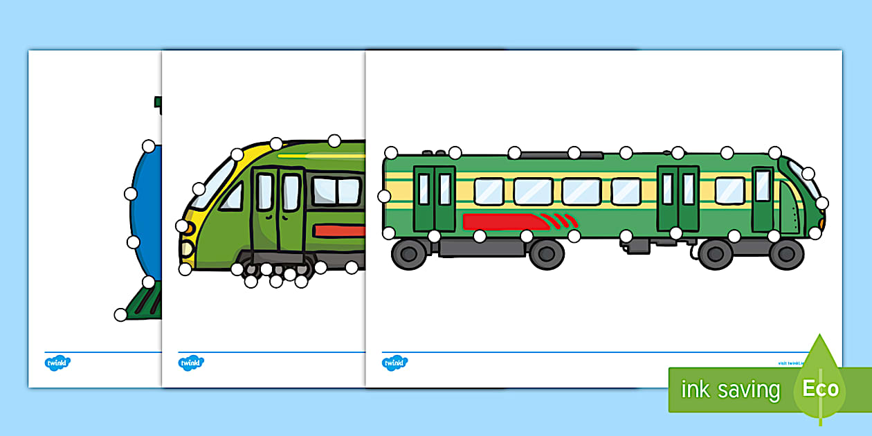 Trains Lacing Worksheets (teacher made) - Twinkl