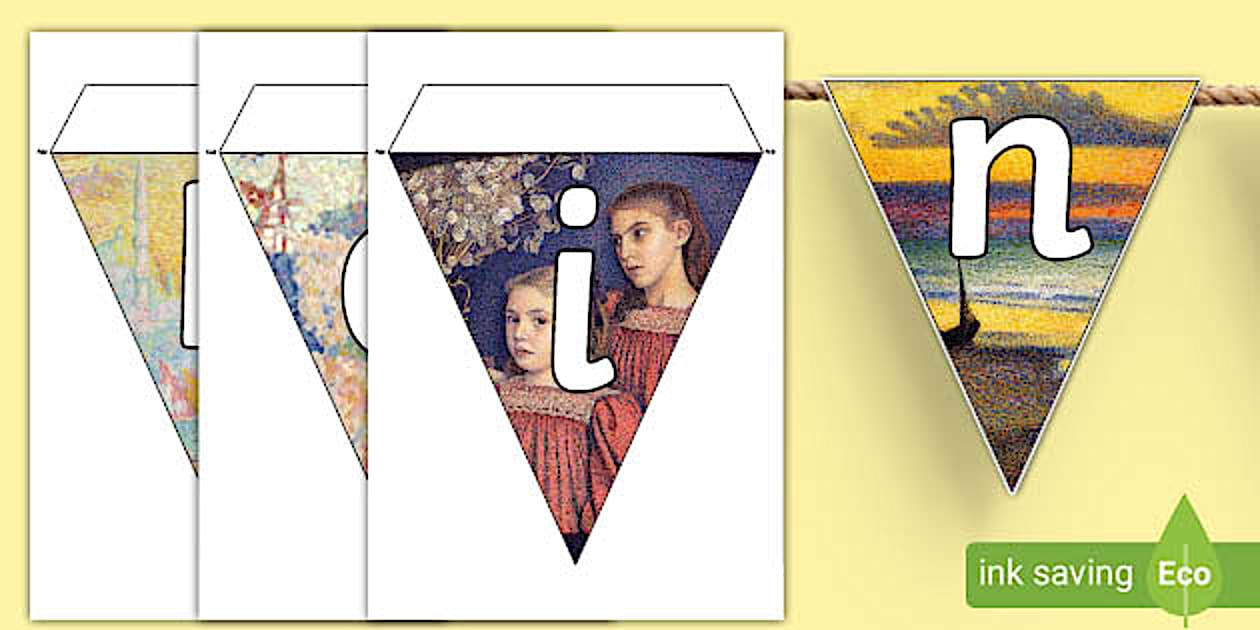 Pointillism Display Bunting (teacher made) - Twinkl