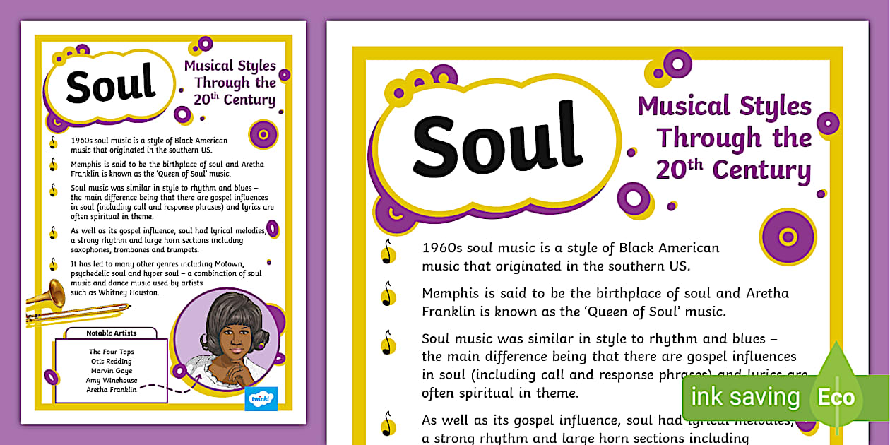 Musical Styles - 20th Century: History of Soul Music Poster
