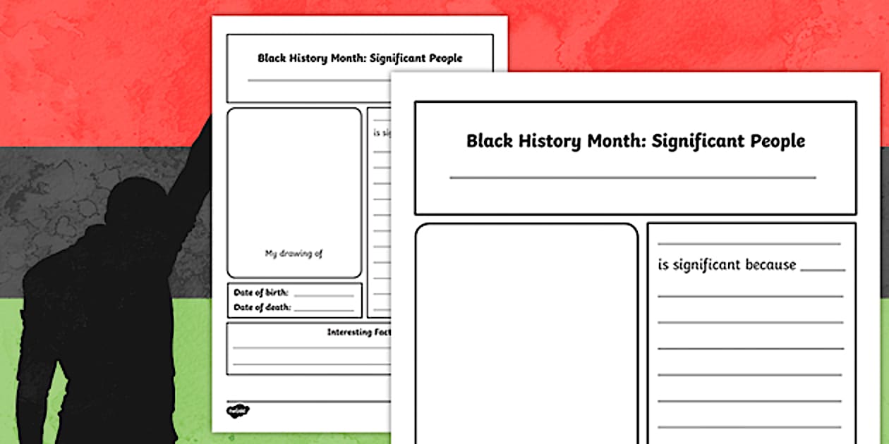 Black History Month Significant Individuals Writing Frame - past