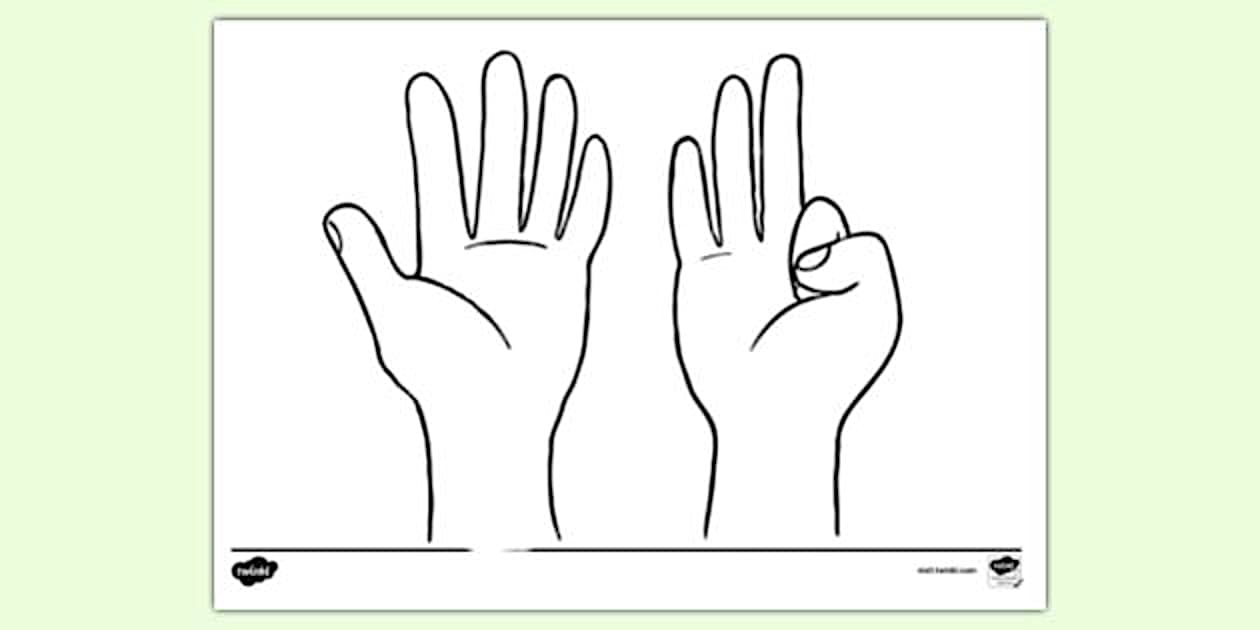 Finger Counting Eight Colouring | Colouring Sheets - Twinkl