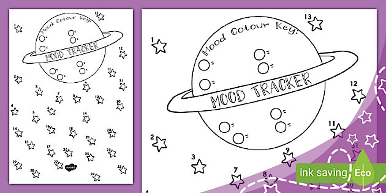 Space-Themed Mood Tracker Bullet Journal Page (Teacher-Made)